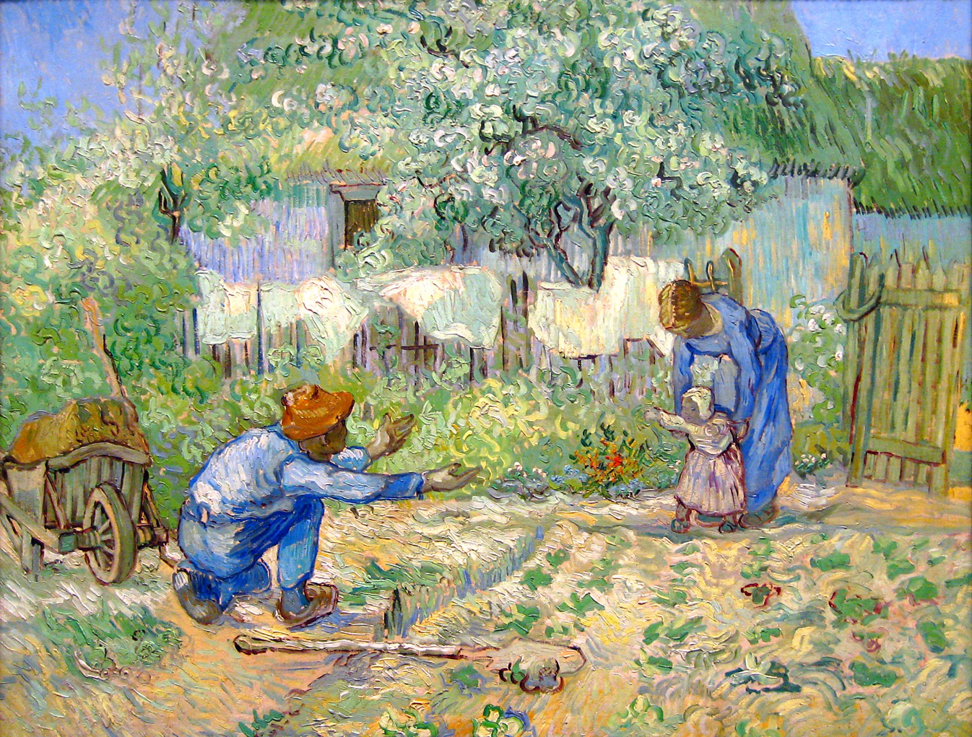 HD wallpaper vincent van gogh first steps pattern painting mother child ...